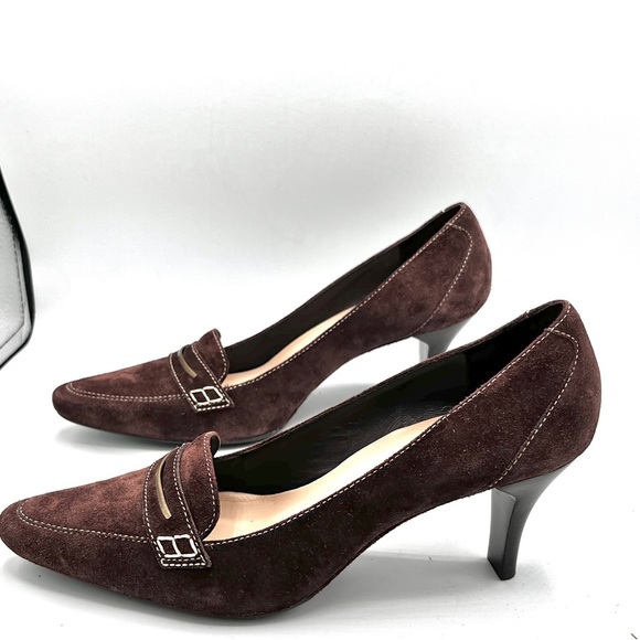 Cole Haan | Shoes | Cole Haan Brown Suede Leather Heel Size 8b Classic ...